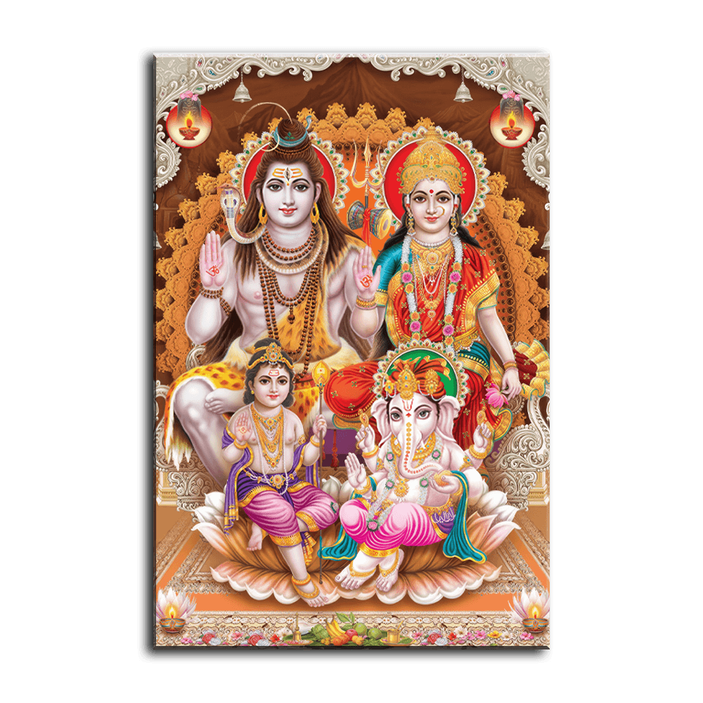 Shiva Parvathi Family - Acrylic Wall Art